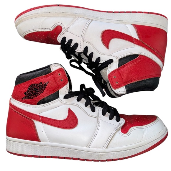 Nike | Shoes | Nike Air Jordan Retro High Og Red And White Sneakers ...